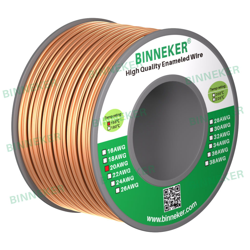 BINNEKER 20 AWG Magnet Enameled Copper Wire 0.0315 inches Natural 4 oz