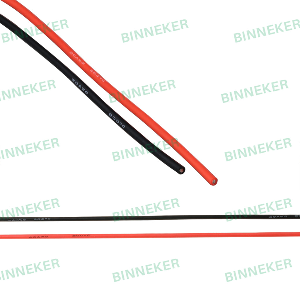 BINNEKER 20 Gauge Silicone Wire Red 50 ft /100 ft tinned copper wire
